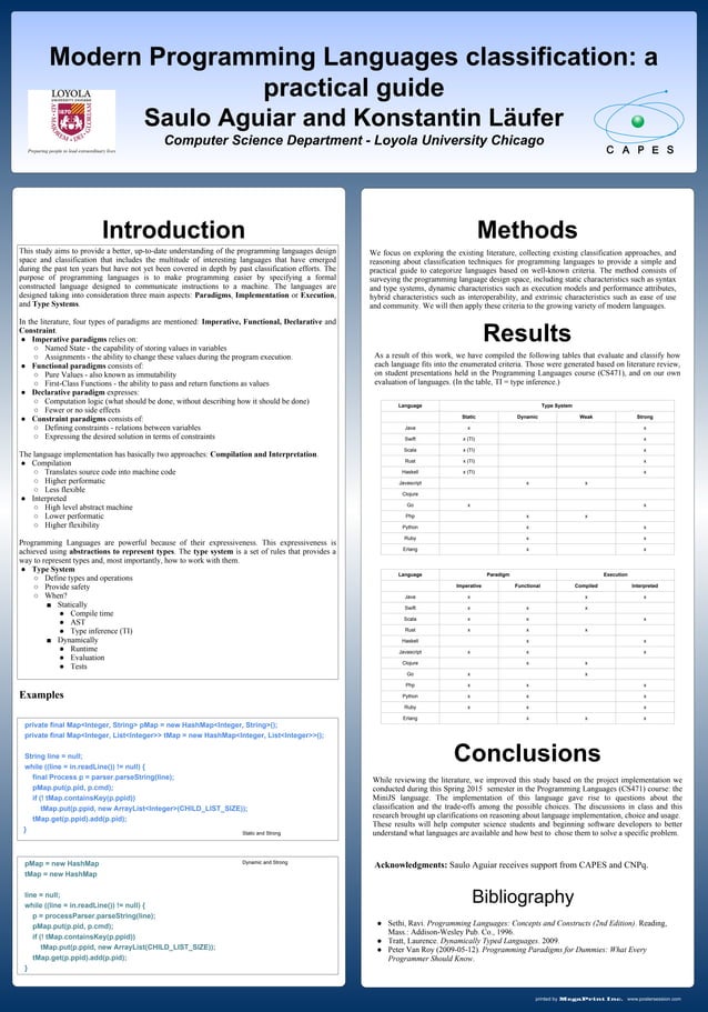 Modern Programming Languages classification Poster | PDF | Programming Languages | Computing