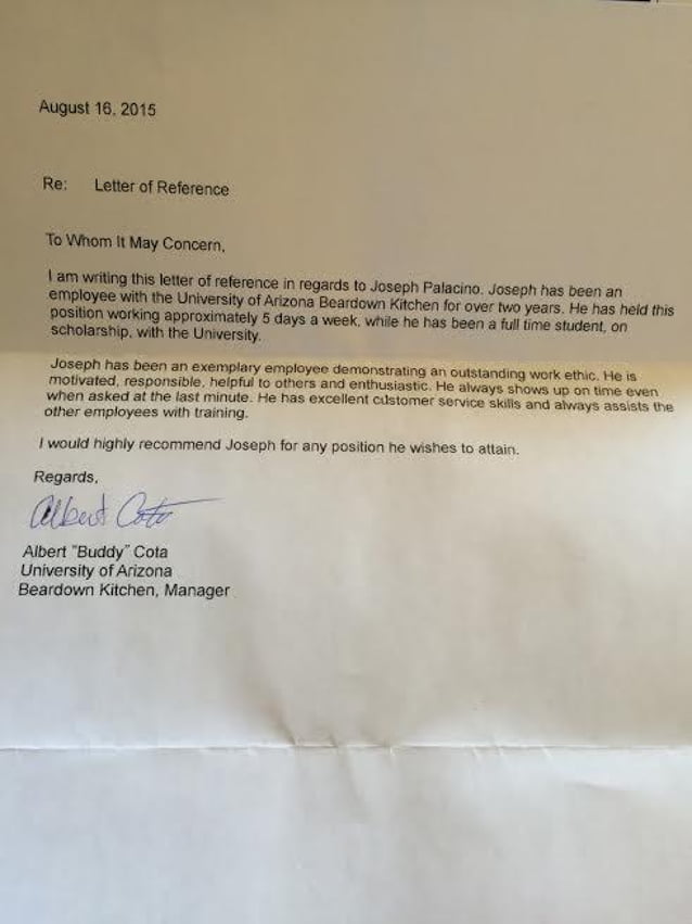 Letter of Ref - Albert Cota | PDF