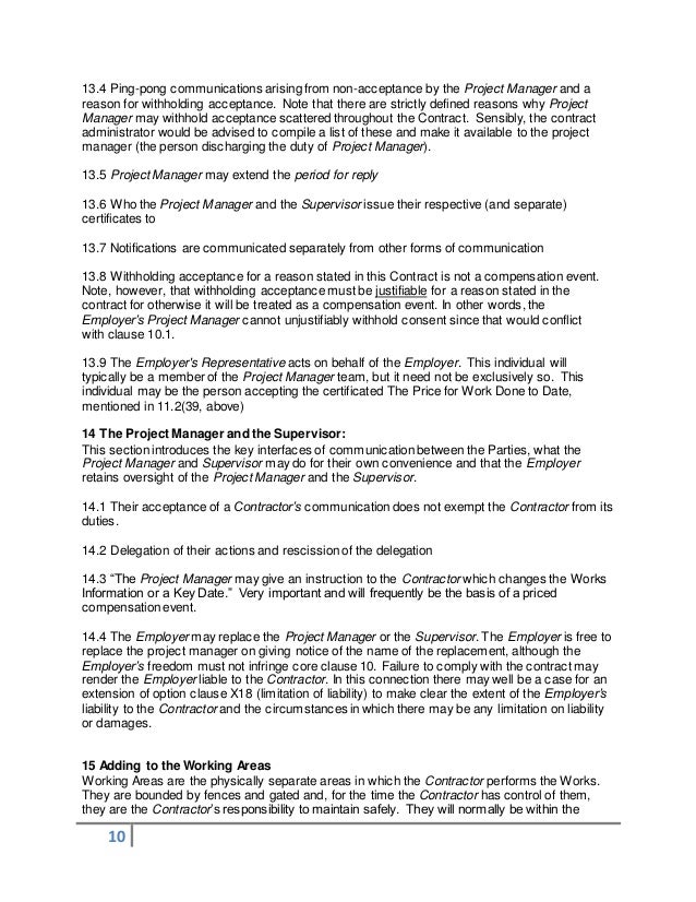 13-06-17 Notes on the NEC ECC Option C contract