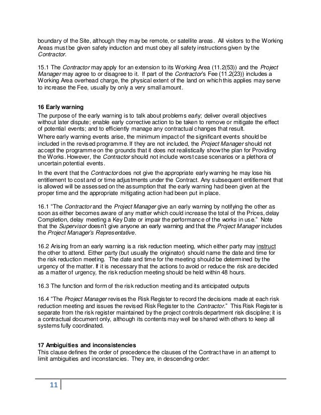 13-06-17 Notes on the NEC ECC Option C contract