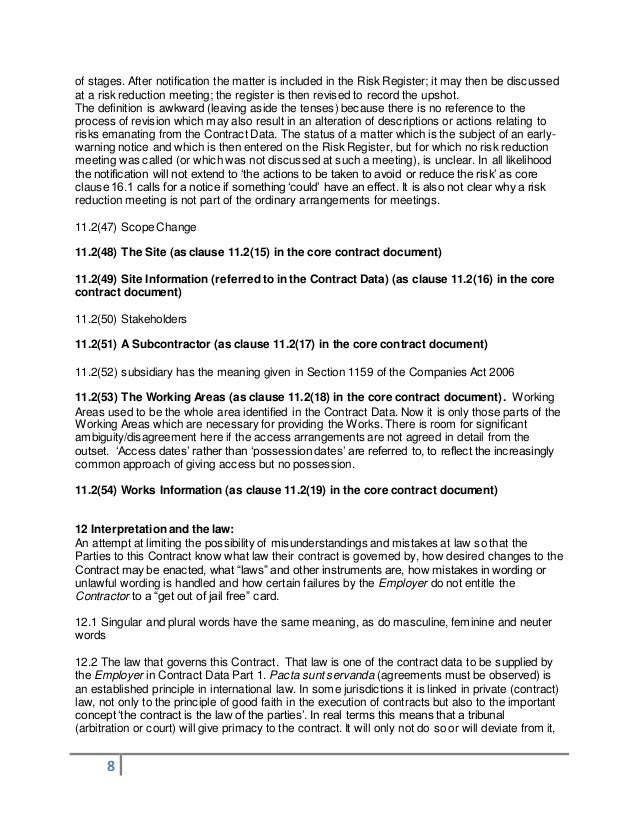 13-06-17 Notes on the NEC ECC Option C contract