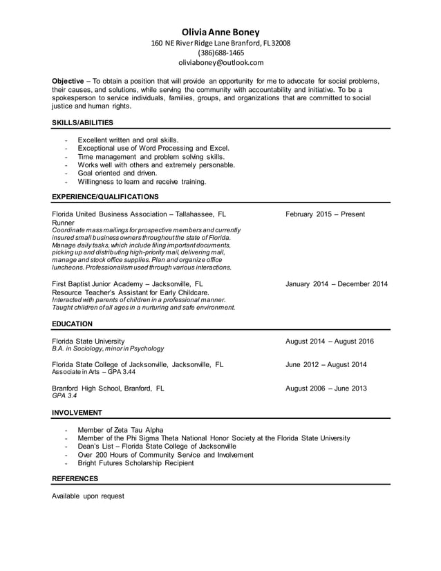 Resume - Olivia | PDF