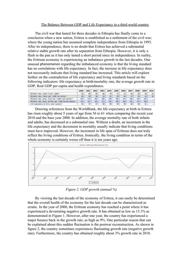 Balance between GDP and life expectancy | PDF