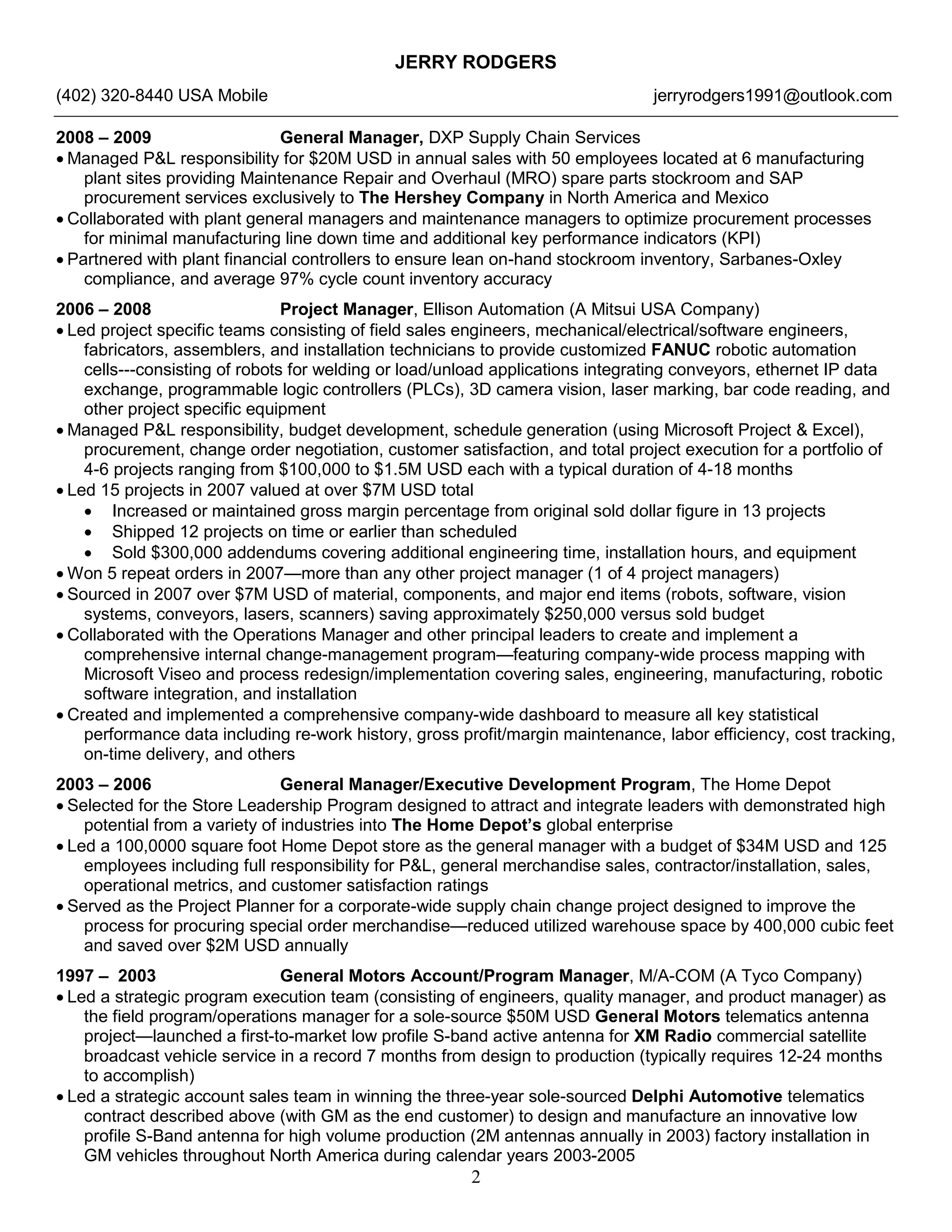 Resume for Jerry Rodgers | PDF