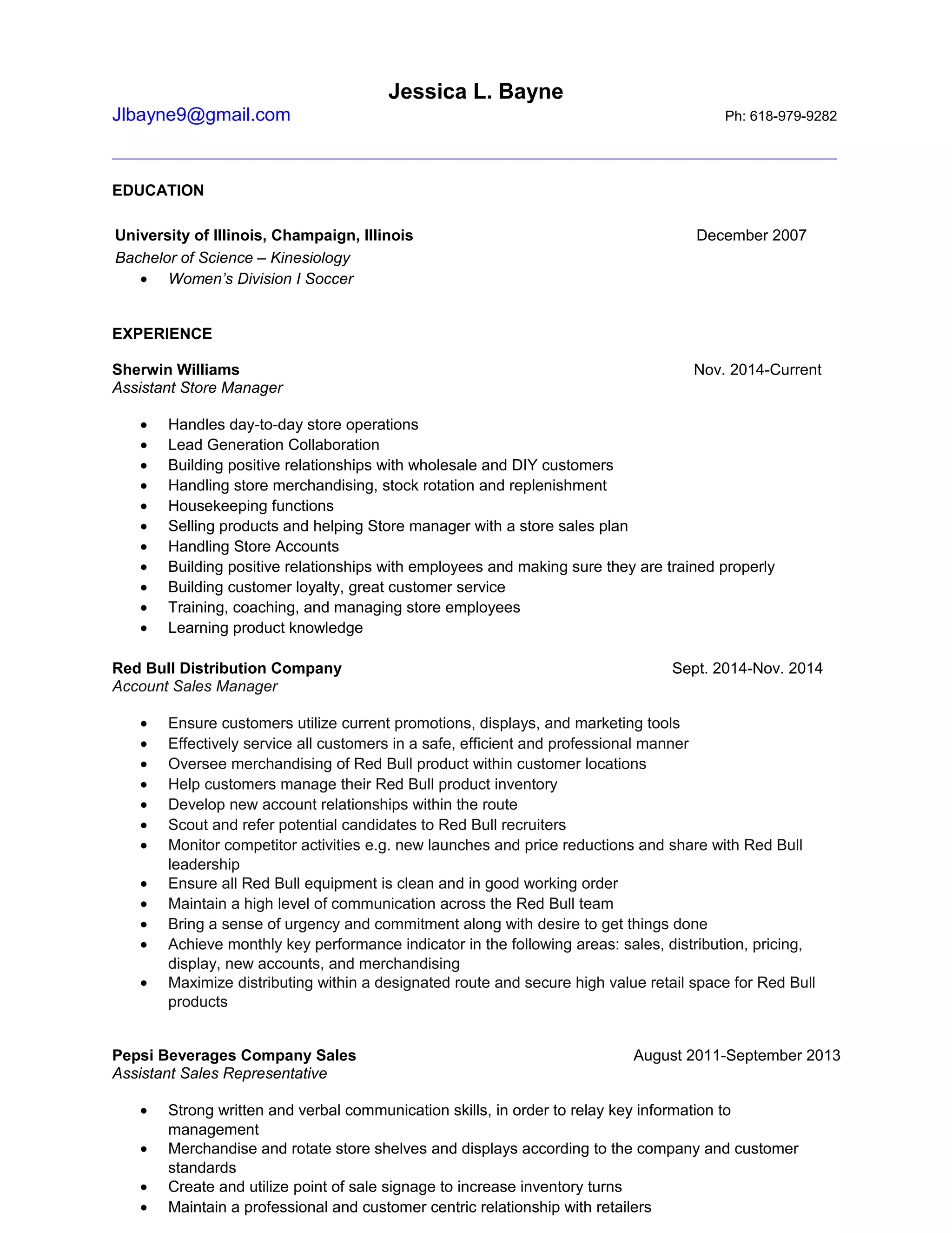 Jessica Bayne Resume 2015 (1) | PDF