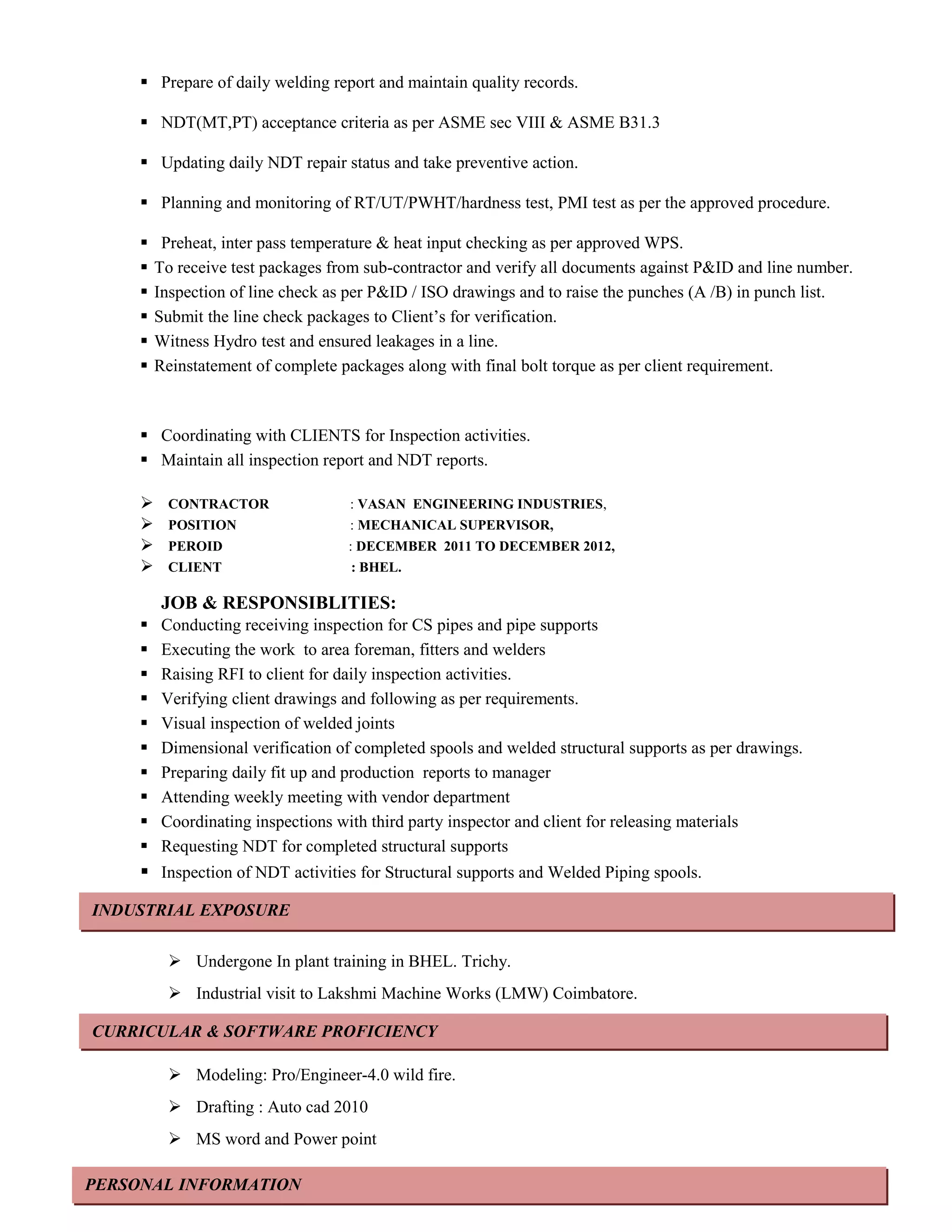 ARAVINTH(CV Aramco Approved) | DOC