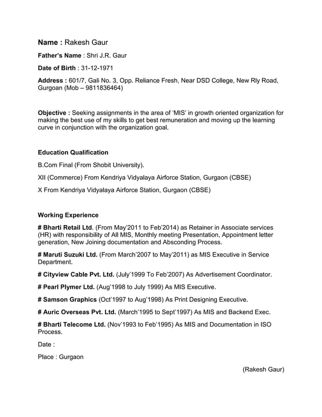 Rakesh Gaur CV New | PDF Rakesh Gaur CV New | PDF