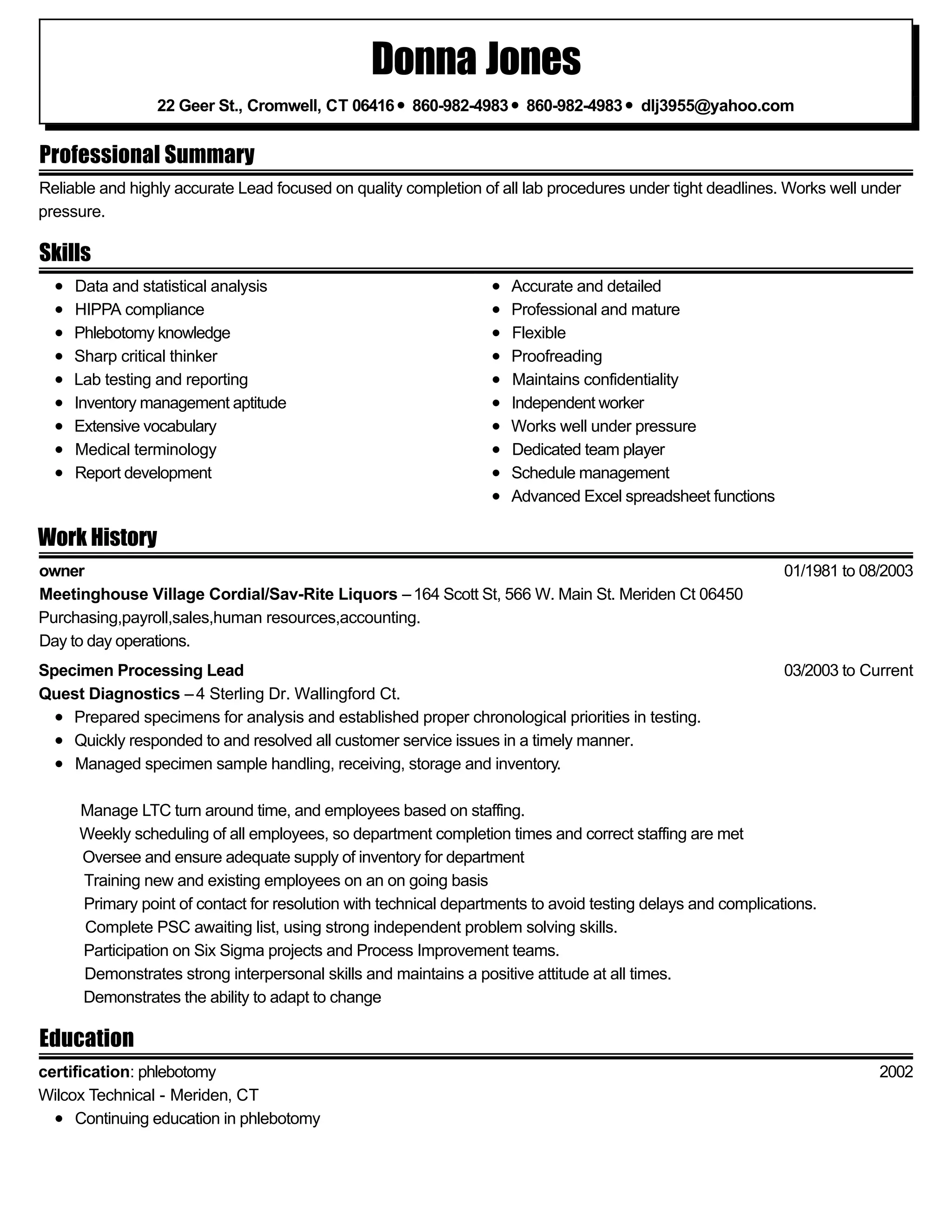 Donna Jones Resume 1 | PDF