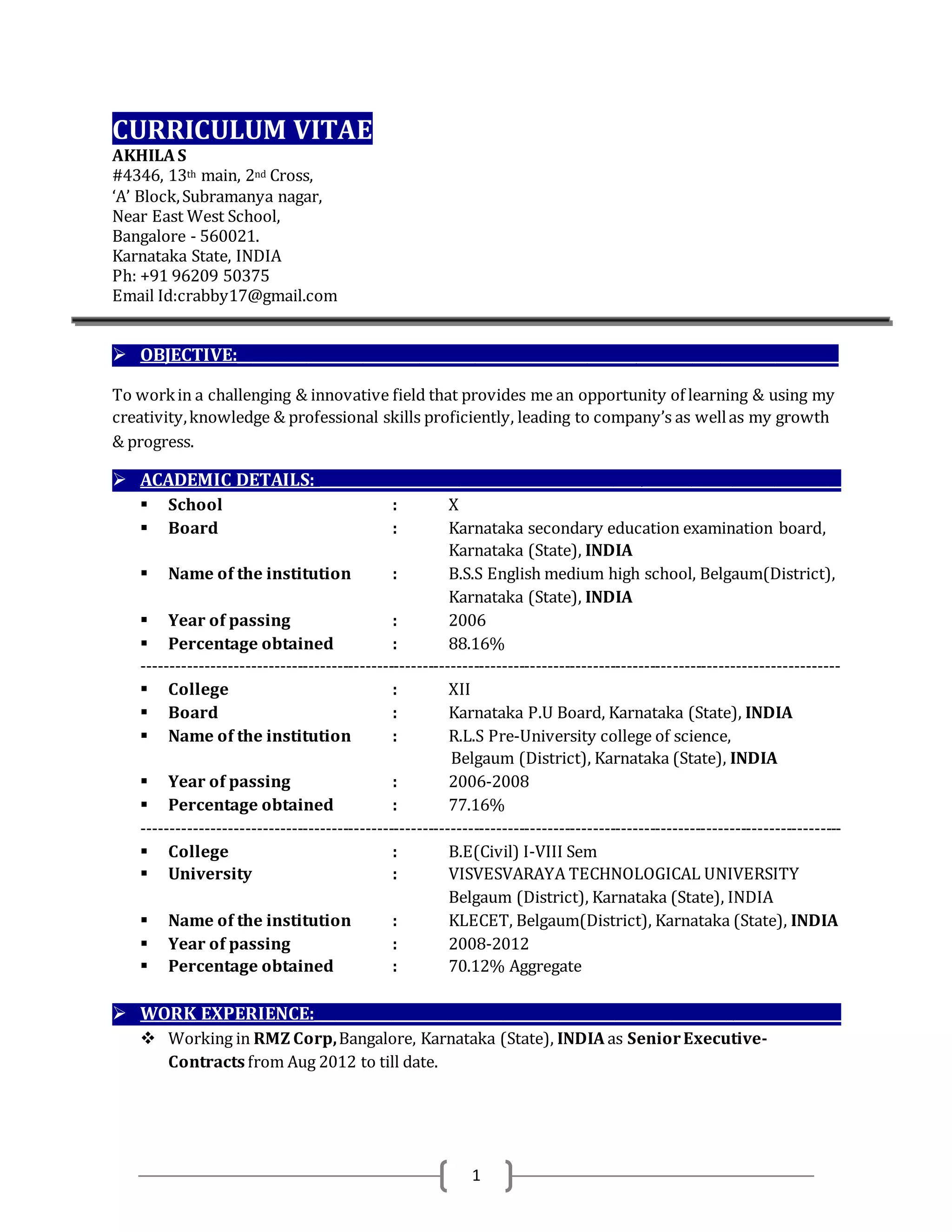 Akhila Resume | PDF