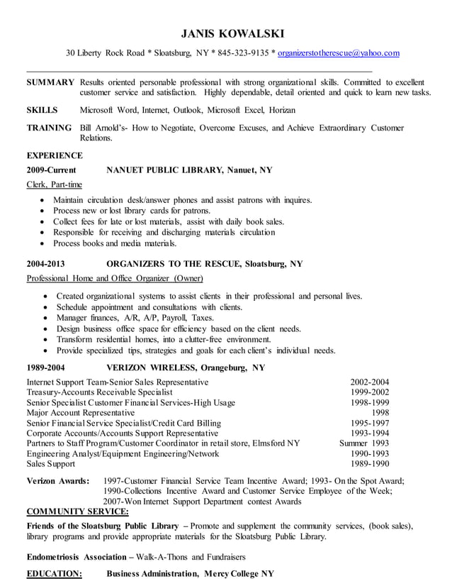 Janis Kowalski Resume - 2016 | PDF