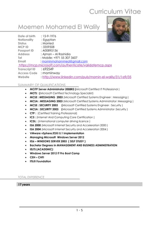 Moemen EL Walily CV - IT | PDF
