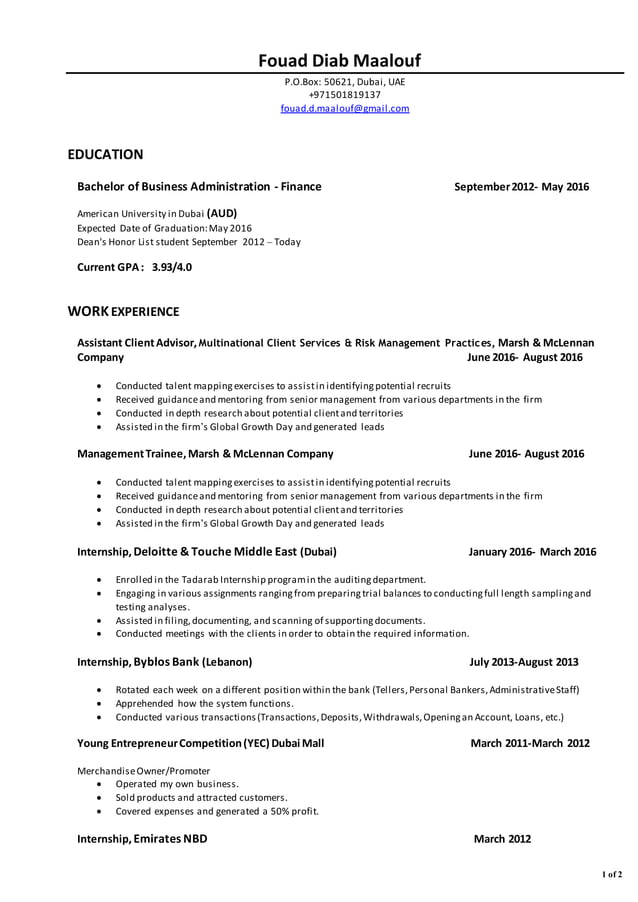 Fouad DiabMaalouf CV | PDF