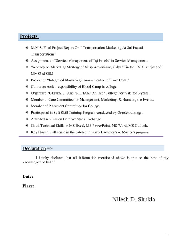 Nilesh Shukla Resume. | PDF