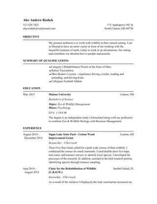 Wildlife Resume | PDF
