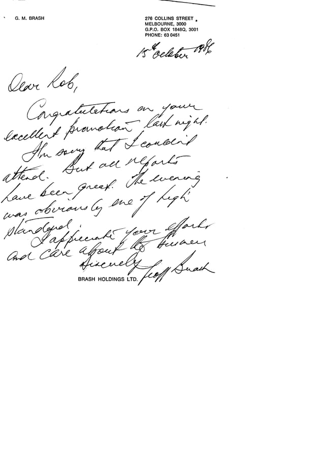 Letter from Geoff Brash 1986 | PDF