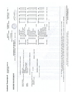 UofM MSW Transcript for Upload | PDF | Documentary | Genres