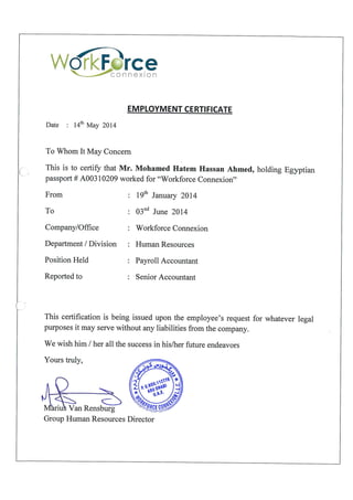 employment certificate | PDF