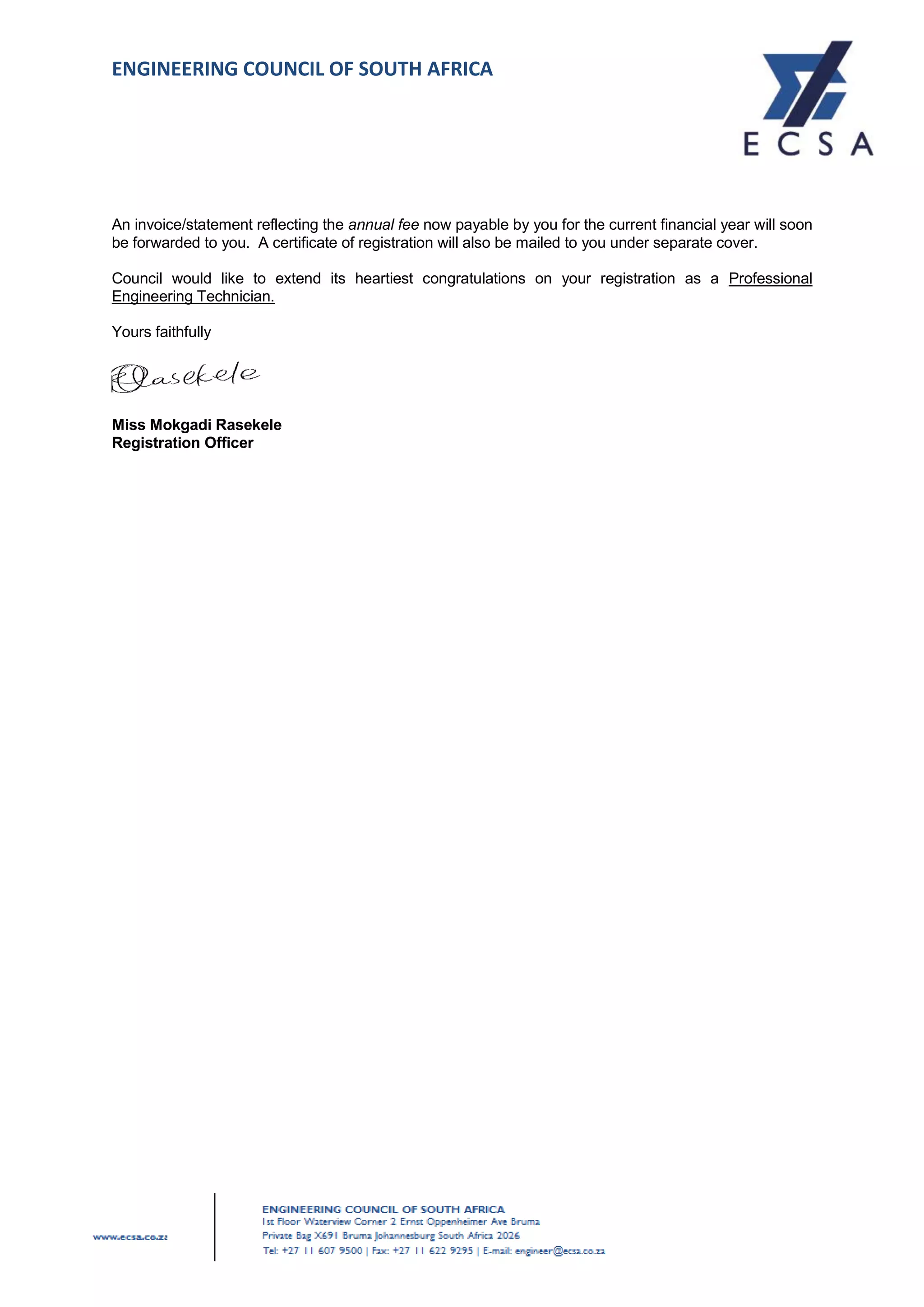 Registration Letter PR TECHNI | PDF