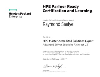 HPE Master ASE – Advanced Server Solutions Architect V3 | PDF