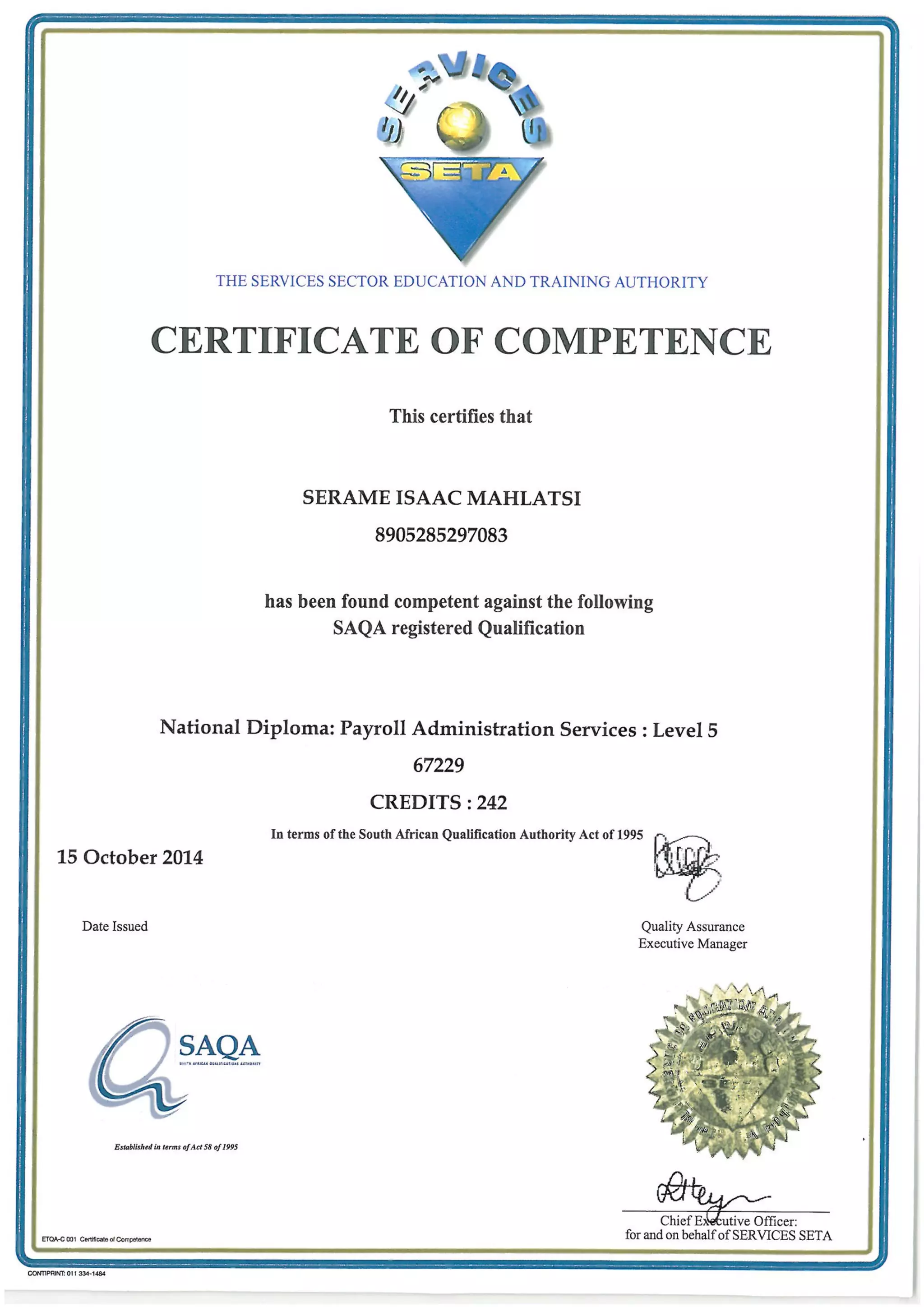 payroll diploma certificate | PDF