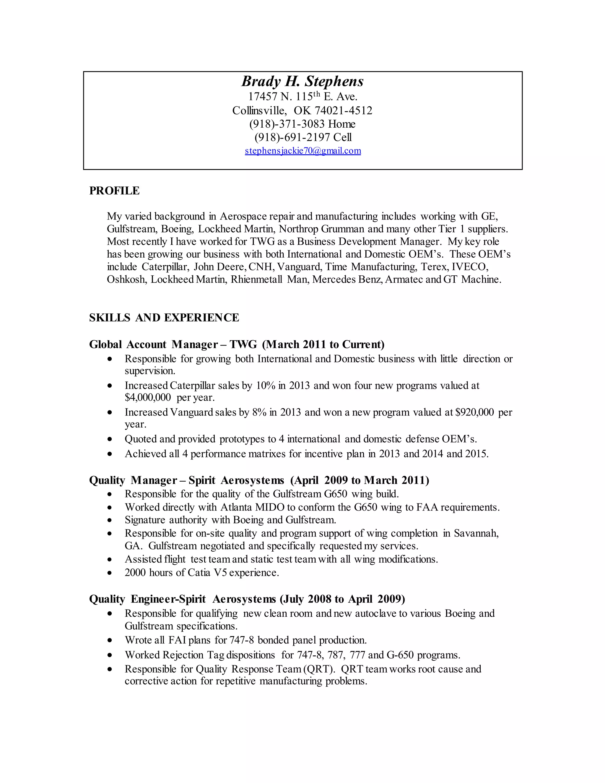Brady Stephens Resume | DOCX