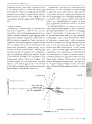 Pasta Fortified with Potato Juice Structure, Quality and Consumer Acceptance | PDF