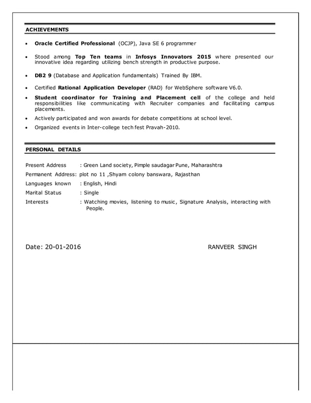 Ranveer updated Resume | DOCX