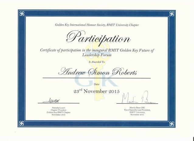 Golden Key Certificate 2015_ | PDF