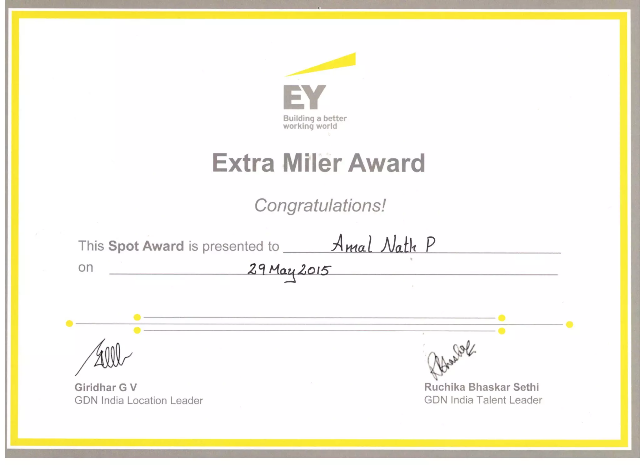 Extra Miler Award | PDF