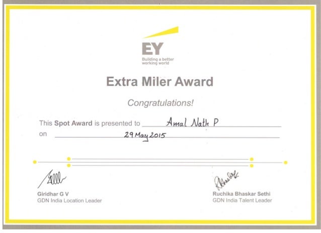 Extra Miler Award