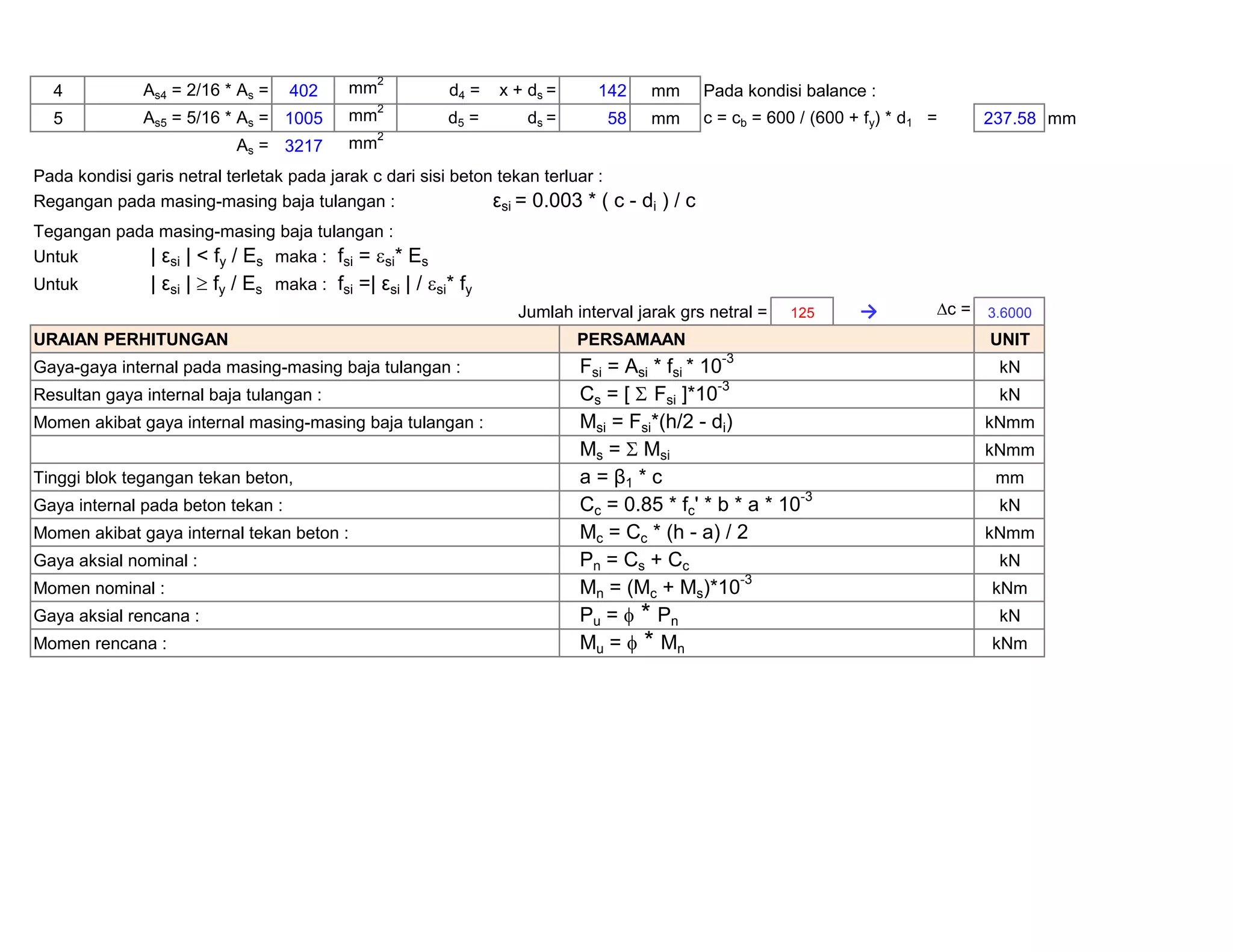 Excel Perhitungan Beton 4 | PDF