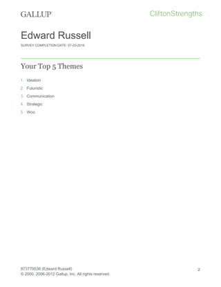 Edward Russell Gallup Strengths Report | PDF