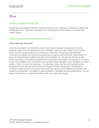Edward Russell Gallup Strengths Report | PDF