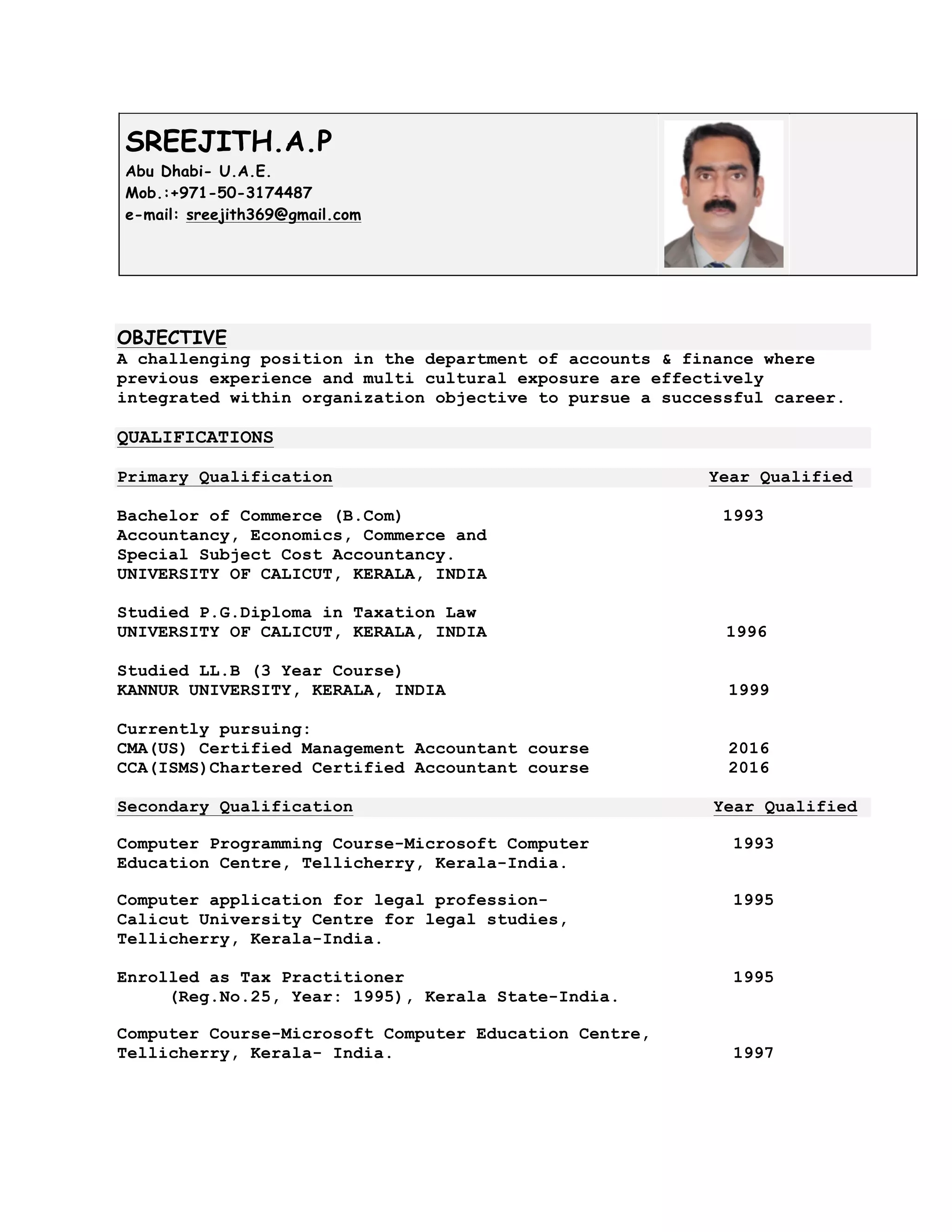 Sreejith CV JAN 2016 | PDF