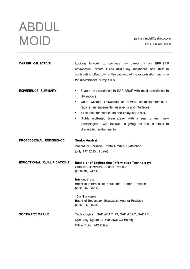 Abdul_Moid_Resume | DOCX | Computer Software and Applications | Computing