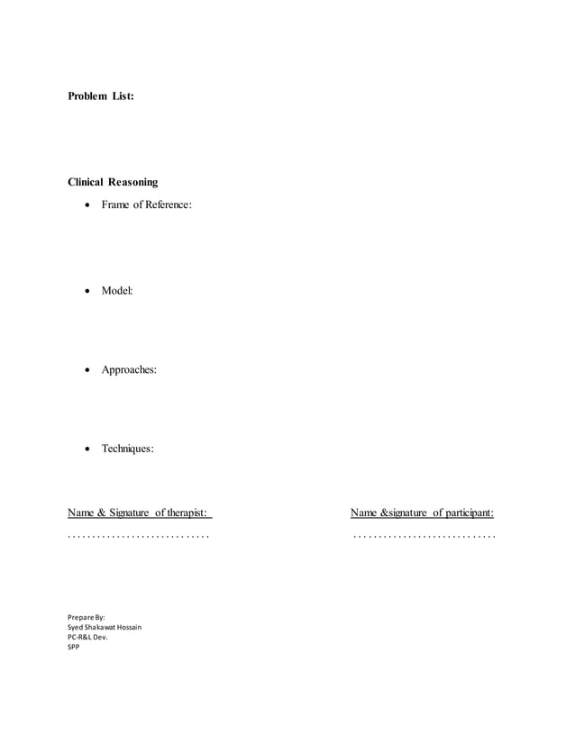 Occopational Therapy Ax-Psychosocial | DOCX | Physical Therapy | Wellness