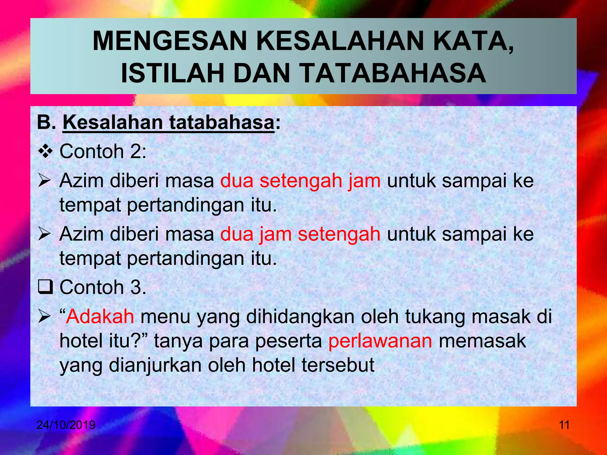 B5 latihan kesalahan kata, istilah dan tatabahasa | PPTX