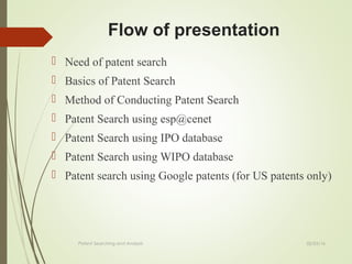 Patent search analysis and report | PPT