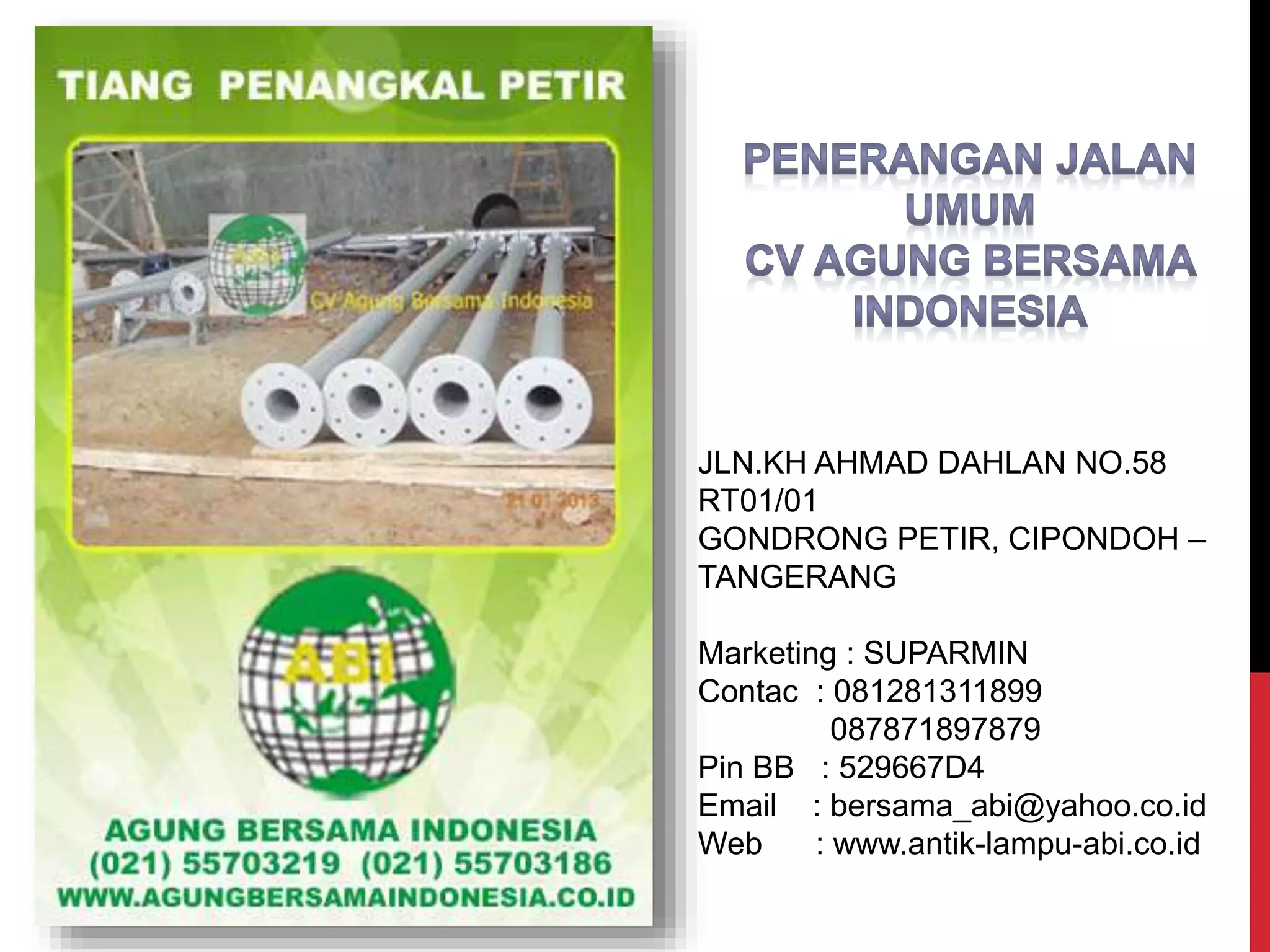 Tiang Lampu Taman Kota Plts CV AGUNG BERSAMA INDONESIA | PPT