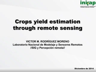 Crops yield estimation through remote sensing | PPTX