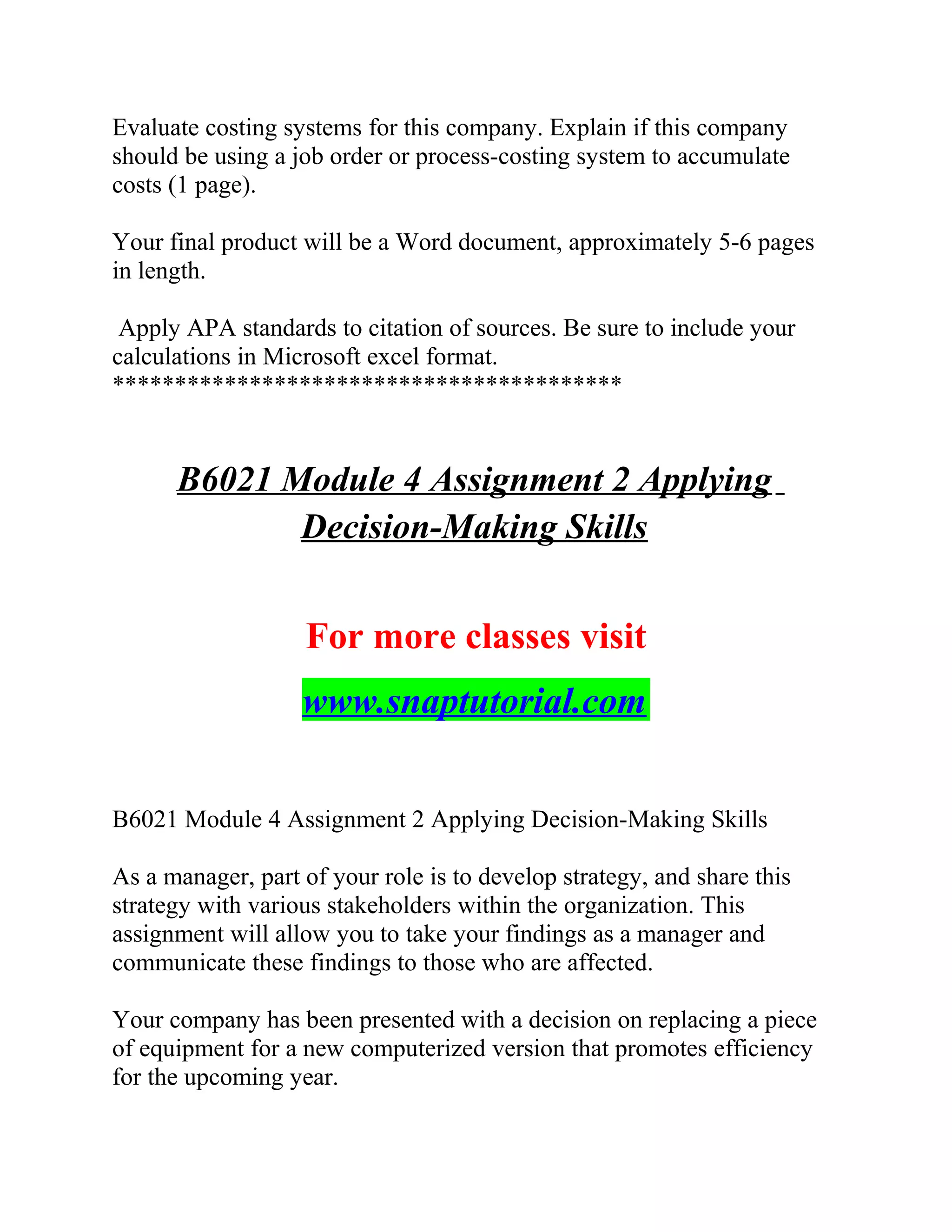 B6021 EXceptional Education/snaptutorial.COM | DOC