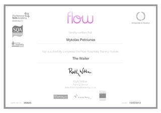 Waiter certificate | PDF