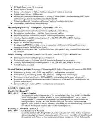 NMR Resume 2016 | DOC | Undergraduate Education | College Education