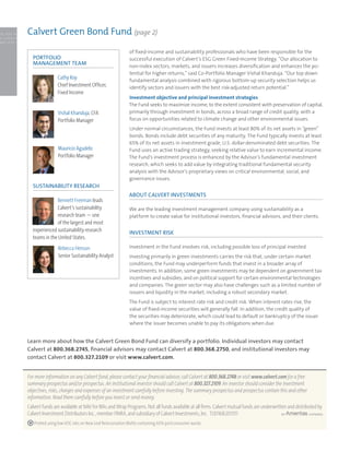 Calvert Green Bond Fund Fact Sheet | PDF