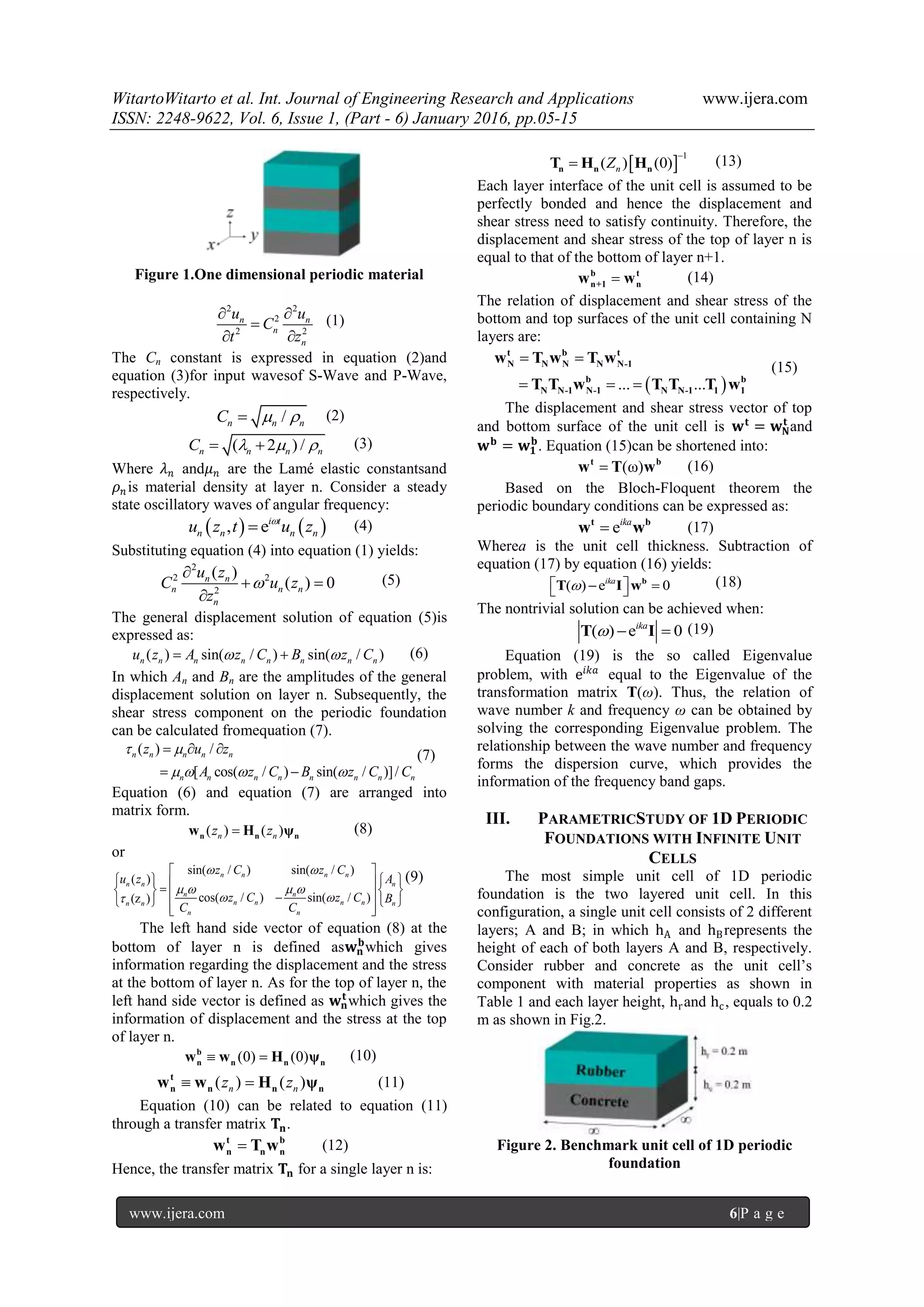 Analysis and Design of One Dimensional Periodic Foundations for Seismic ...