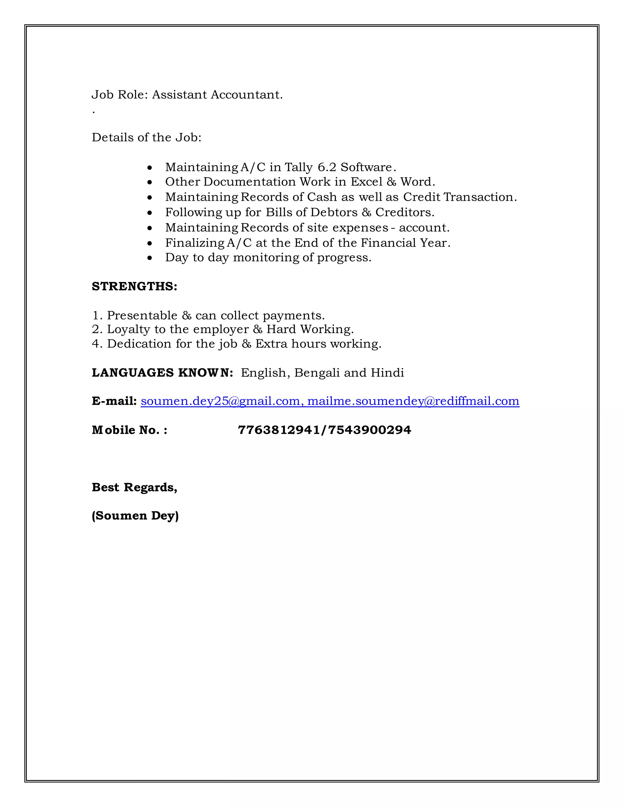 Soumen CV | DOCX