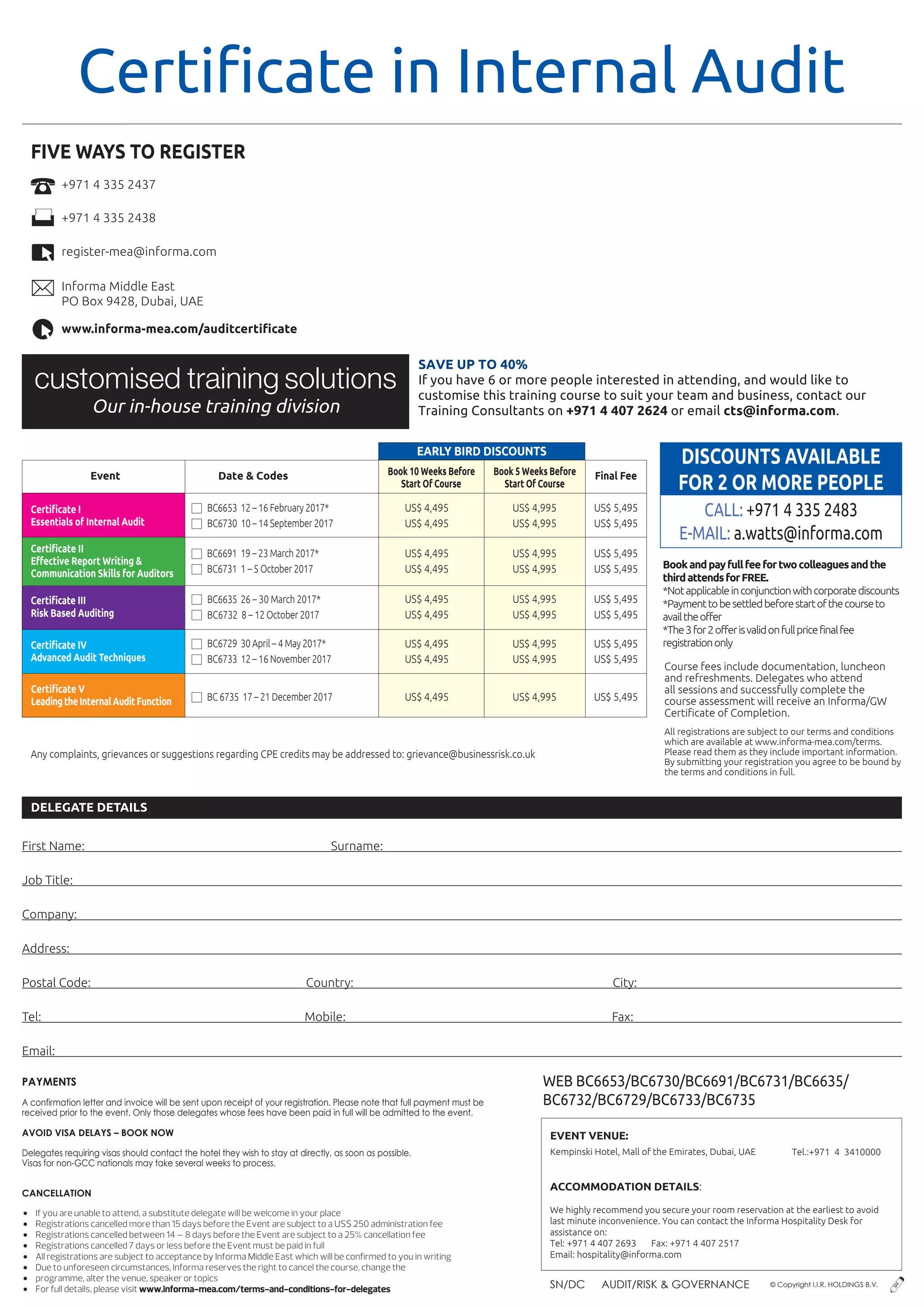 BC6653 Certificate of Internal Audit | PDF