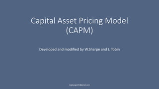 SAPM lecture 4 Capital Asset Pricing Model theory | PPT