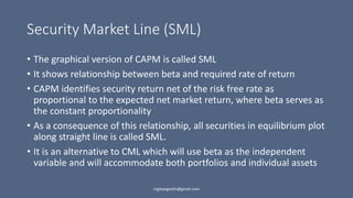 SAPM lecture 4 Capital Asset Pricing Model theory | PPTX