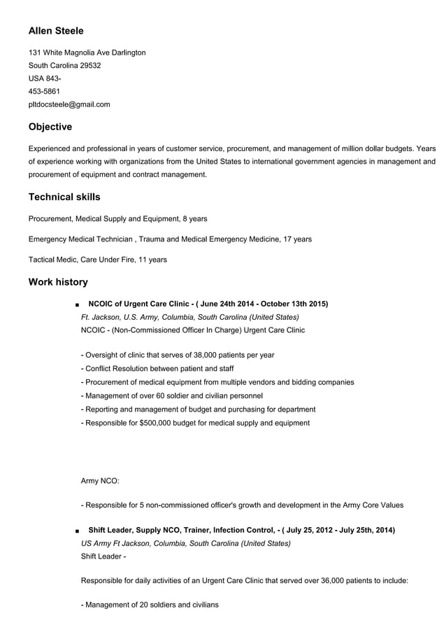 Allen Steele Resume word | PDF